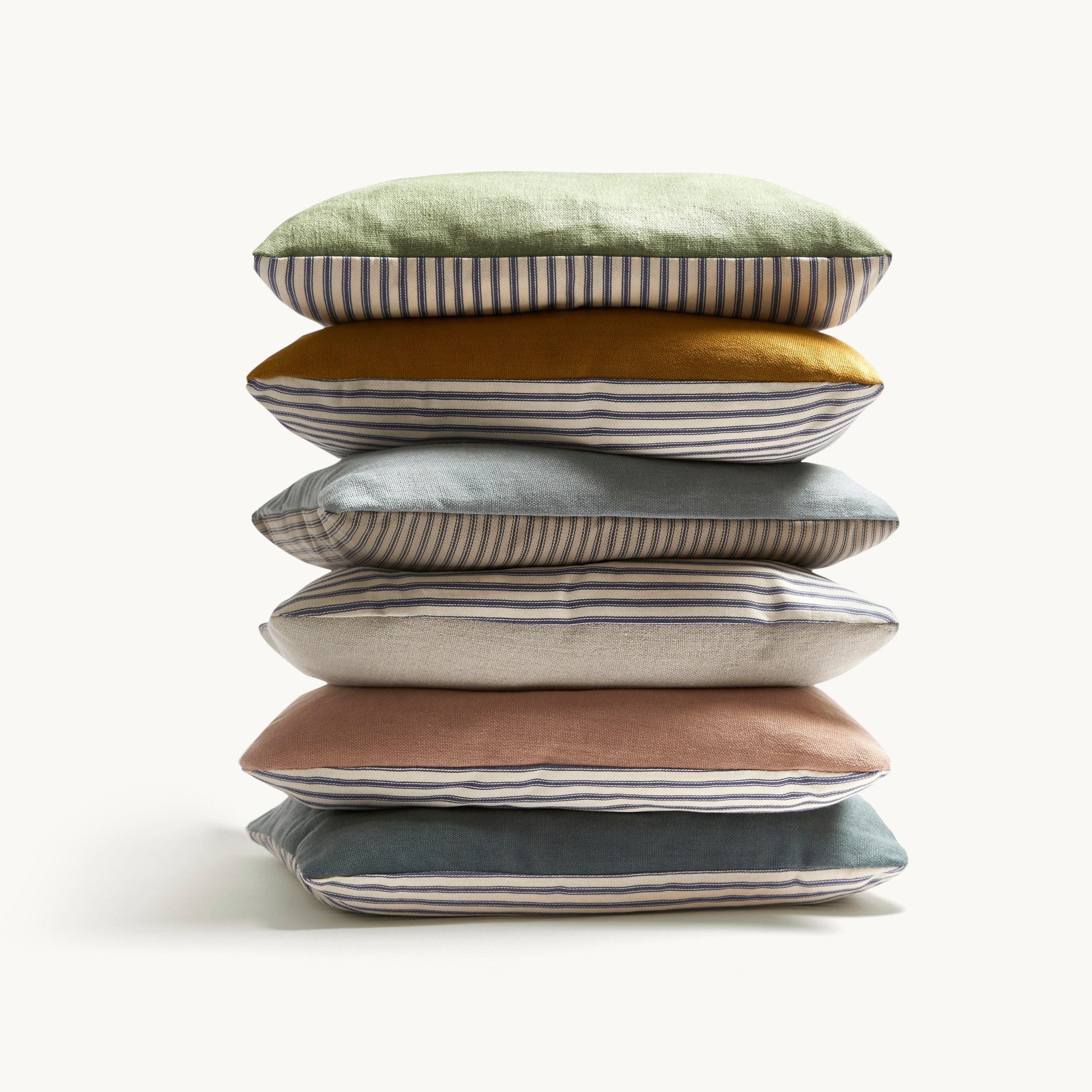 Pure Linen and Ticking Cushions – Pilgrim House